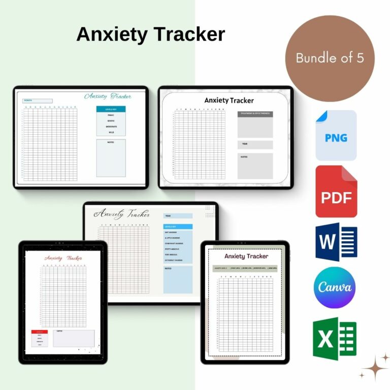 Anxiety Tracker Template Printable in PDF, Word, Excel