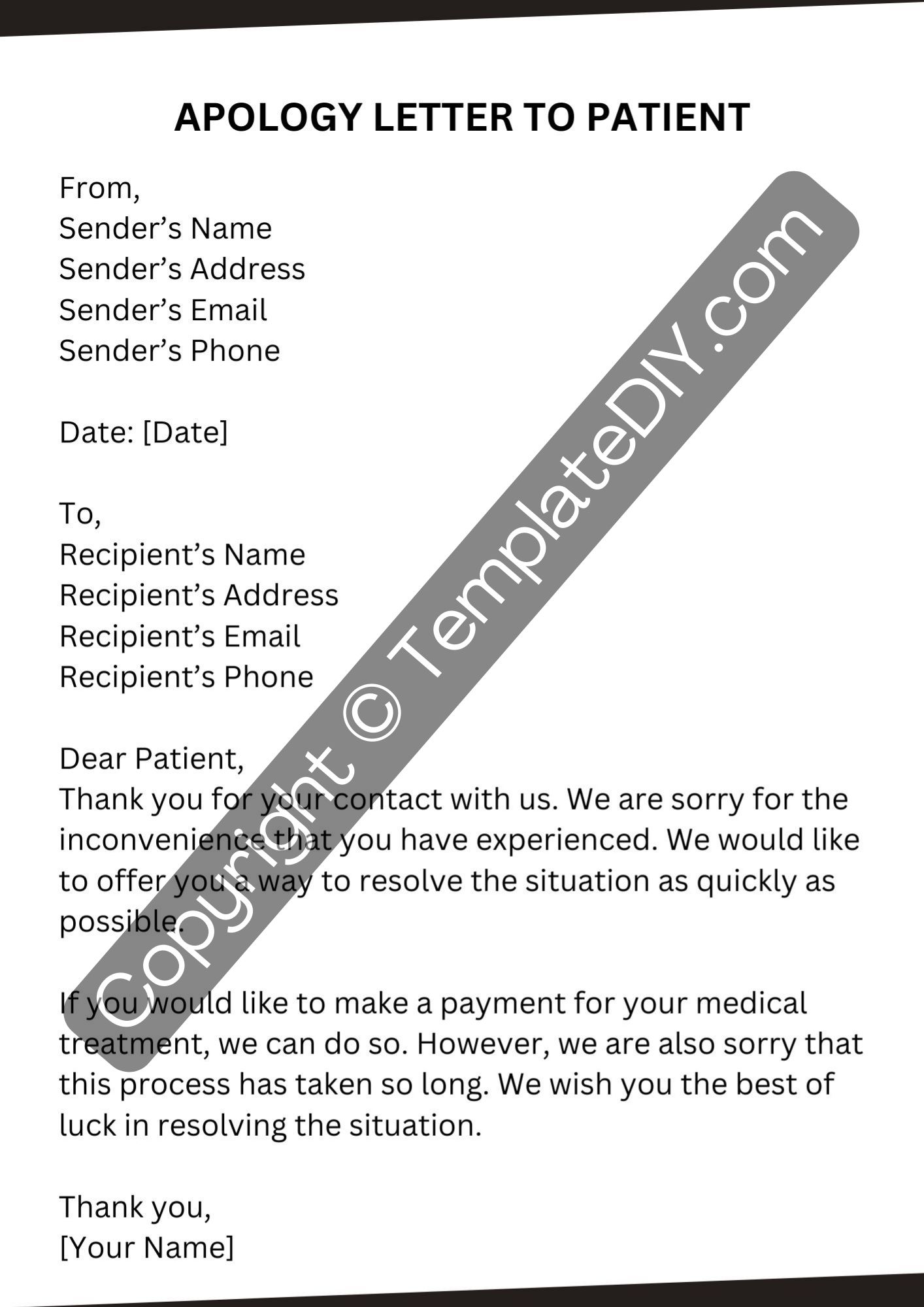 Letter Of Apology
