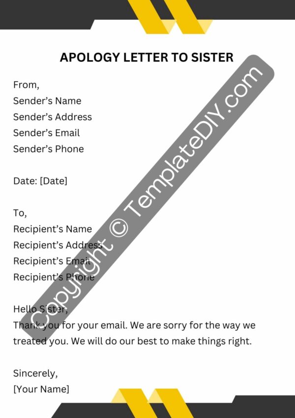 Apology Letter to Sister Template | Download Editable Example