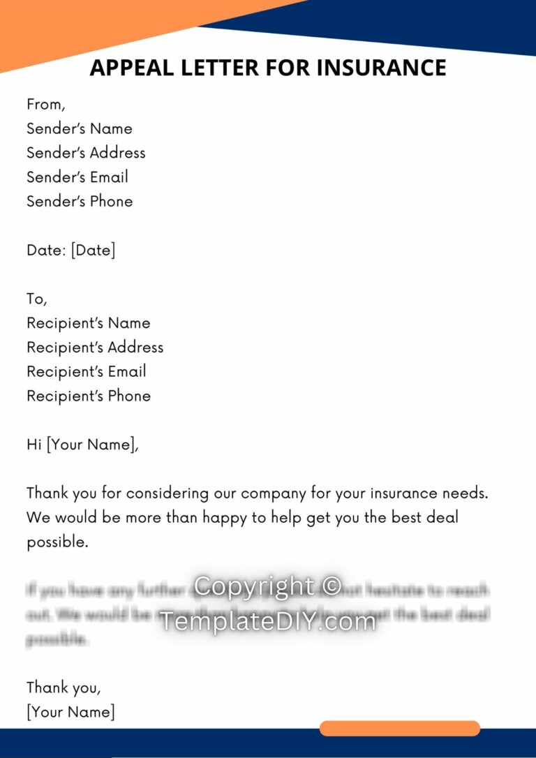 Appeal Letter for Insurance Template in Pdf Word [Editable]