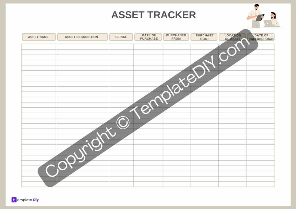 Asset Tracking Template Printable PDF, Word, Excel
