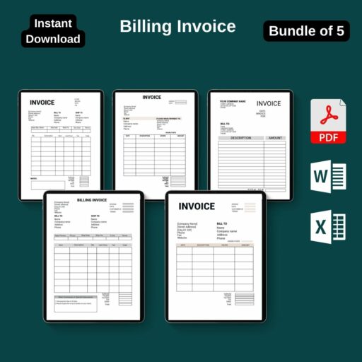 Professional Billing Invoice Template | Printable & Editable