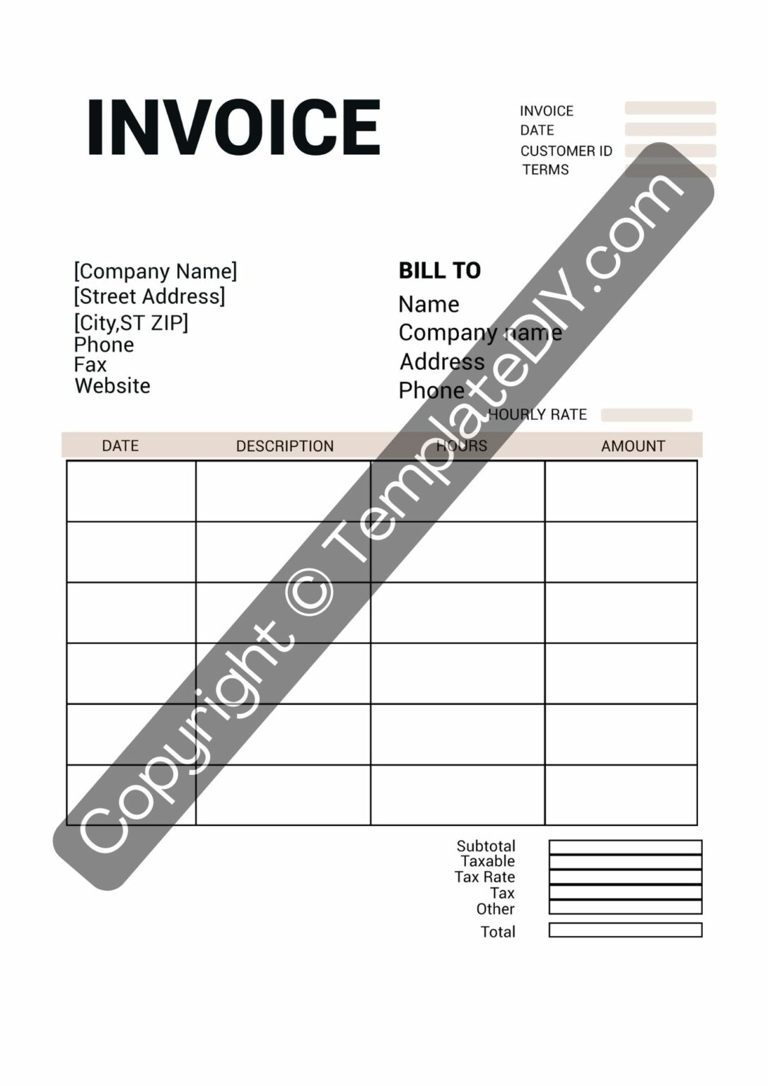 Professional Billing Invoice Template | Printable & Editable