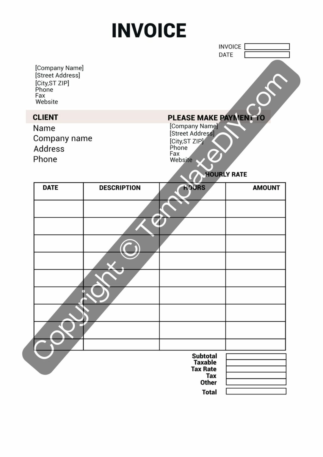 Professional Billing Invoice Template | Printable & Editable