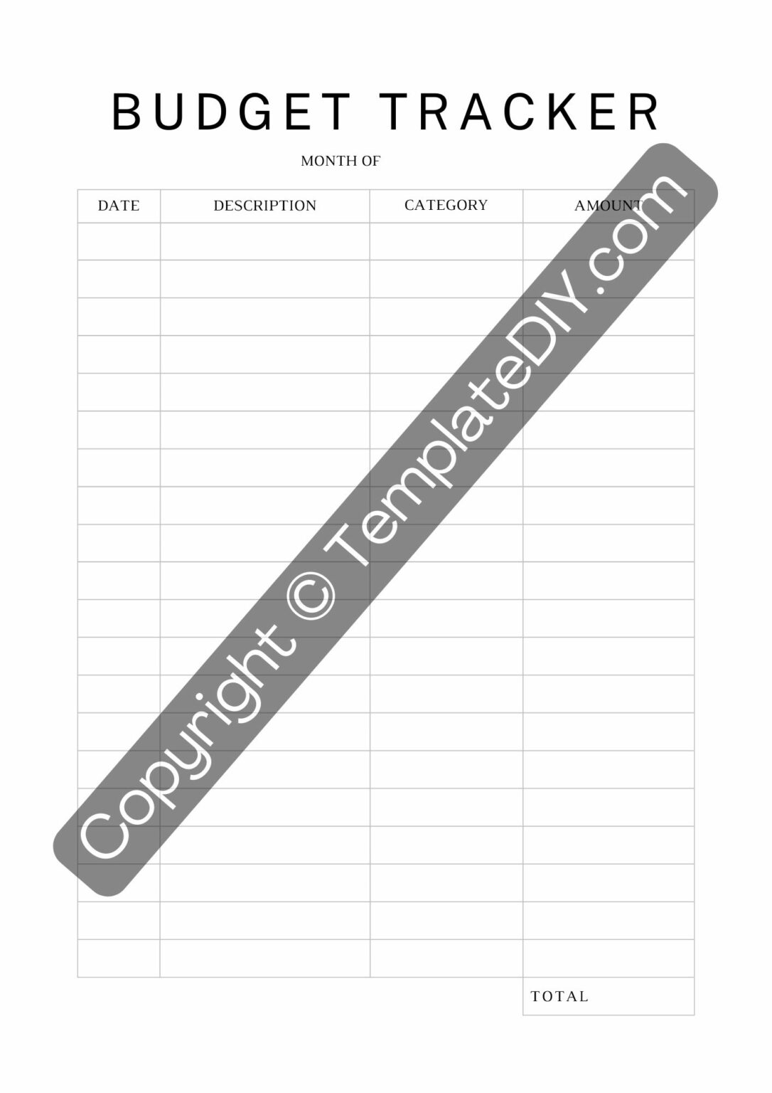 Budget Tracker Template Printable in PDF, Word, Excel