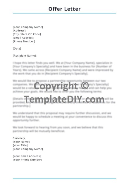 Business Offer Letter Sample Template with Examples [Word]
