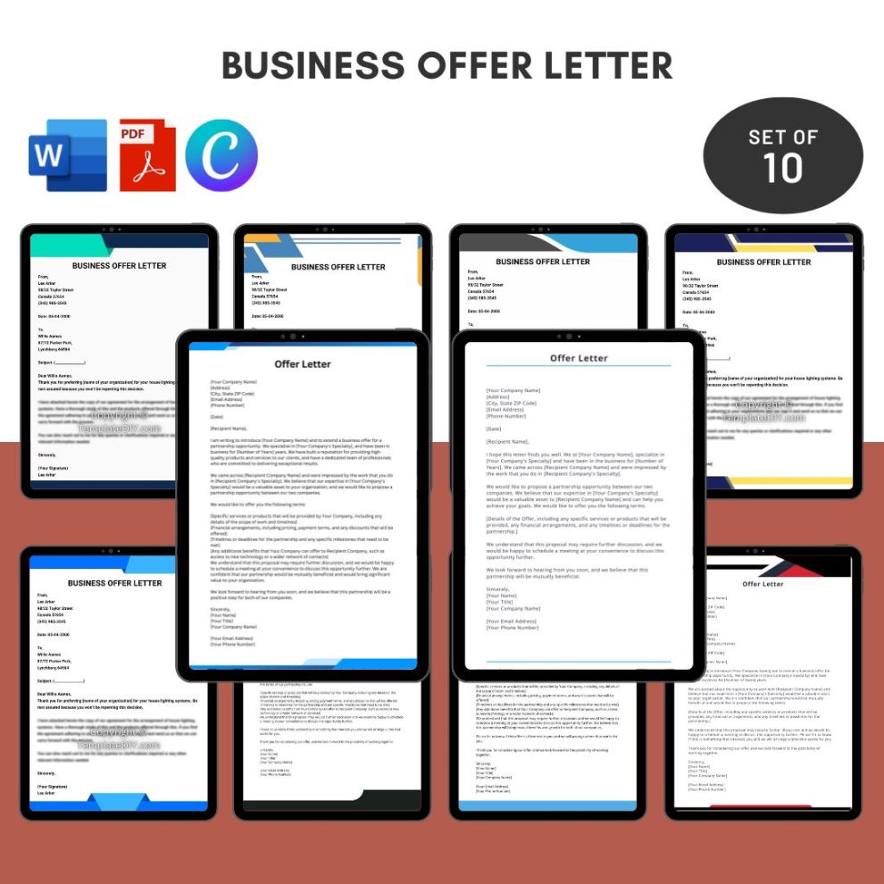 Business Offer Letter Sample Template with Examples [Word]