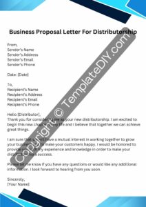 Business Proposal Letter for Distributorship Sample [Word]