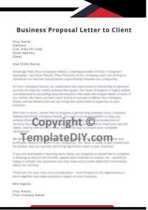 Business Proposal Letter to Client Sample with Examples