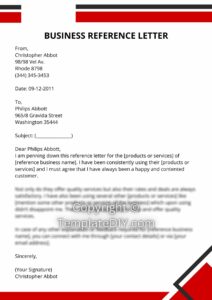 Business Reference Letter Sample with Examples [Word]