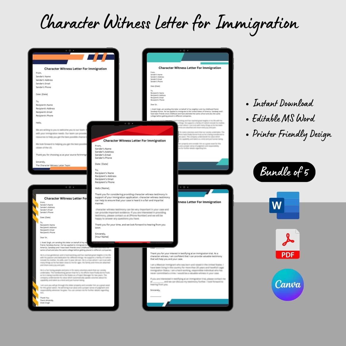 Character Witness Letter for Immigration Sample and Example
