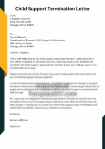 Child Support Termination Letter Sample with Examples