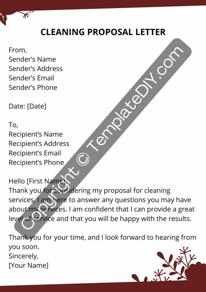 Cleaning Proposal Letter Sample with Examples [Word]