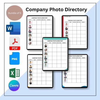 Company Photo Directory Template | PDF, Word & Excel