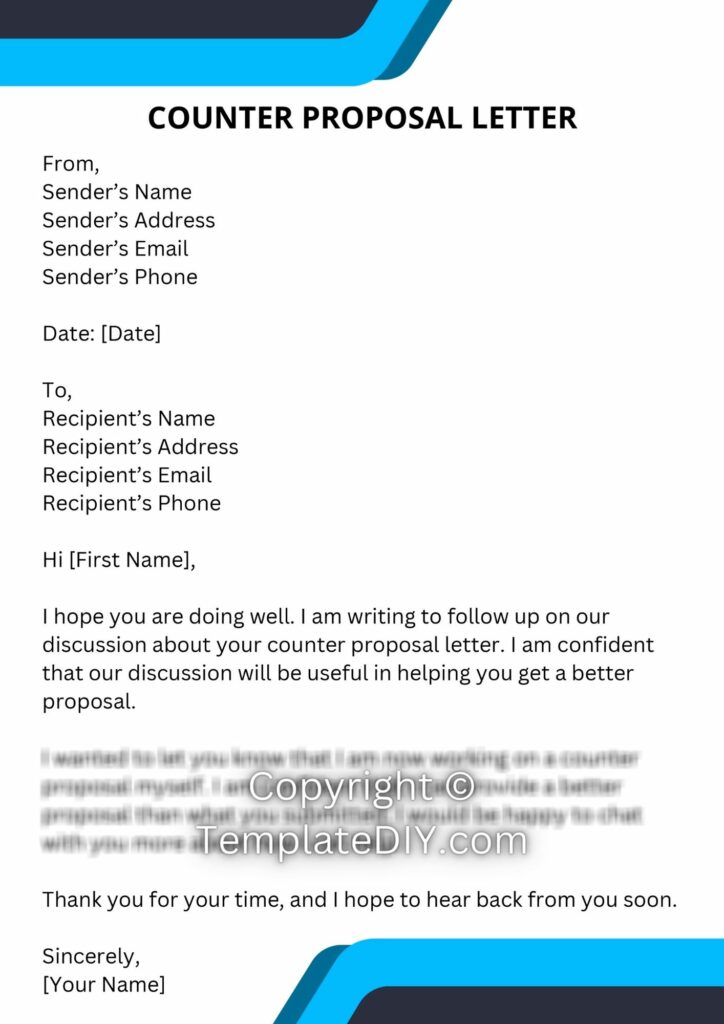 Counter Proposal Letter Sample with Examples [Word]