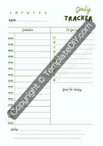 Daily Tracker Template Printable in PDF, Word, Excel