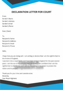 Declaration Letter for Court Sample and Examples [Word]