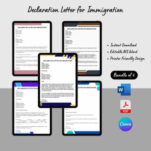 Declaration Letter for Immigration Sample [Word Editable]