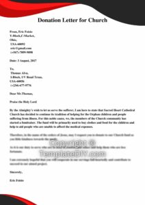 Donation Letter for Church Template in PDF Word (Set of 10)