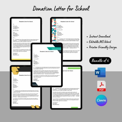 Printable School Donation Letter Examples | Instant Download