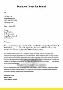 Printable School Donation Letter Examples | Instant Download