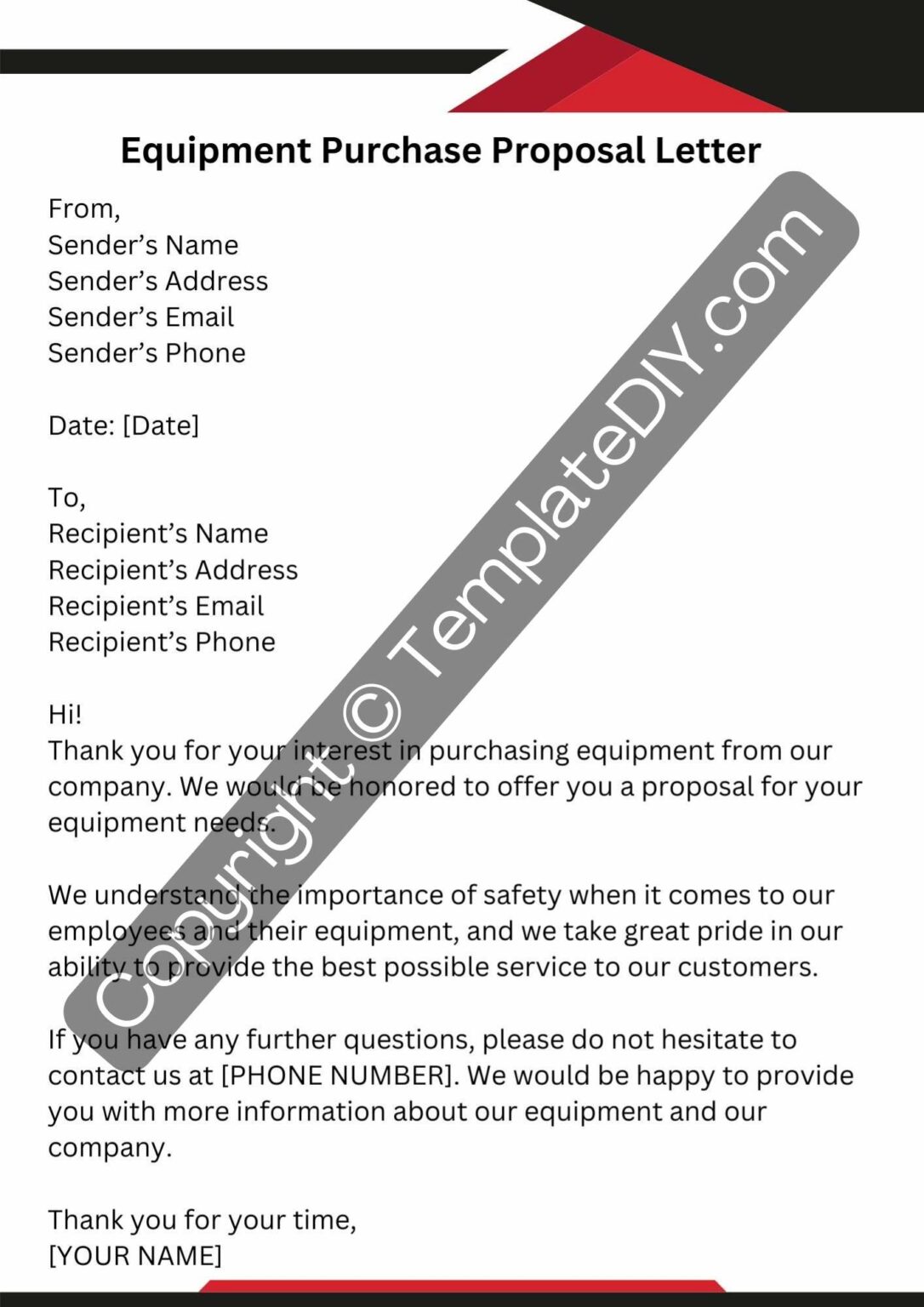 Equipment Purchase Proposal Letter Template | PDF & Word