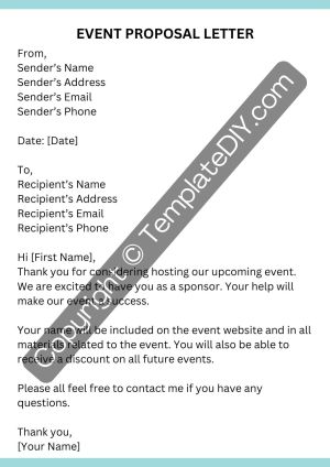 Event Proposal Letter Sample with Examples [Word Editable]