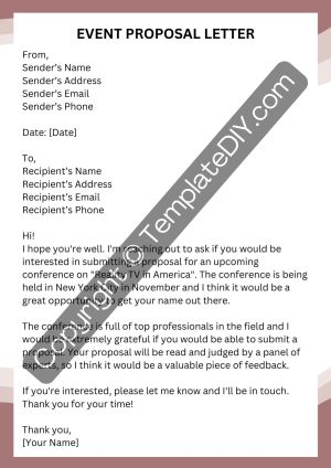 Event Proposal Letter Sample with Examples [Word Editable]