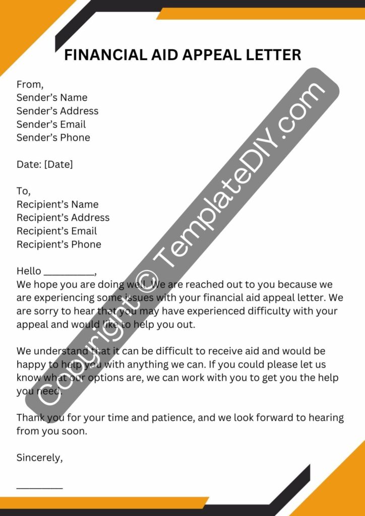 Financial Aid Appeal Letter Sample with Examples [Word]