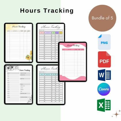 Hours Tracking Template Printable PDF, Word, Excel