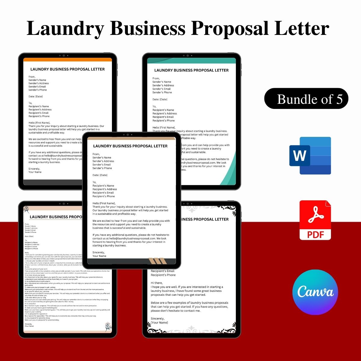 Laundry Business Proposal Letter Sample [Word Editable]