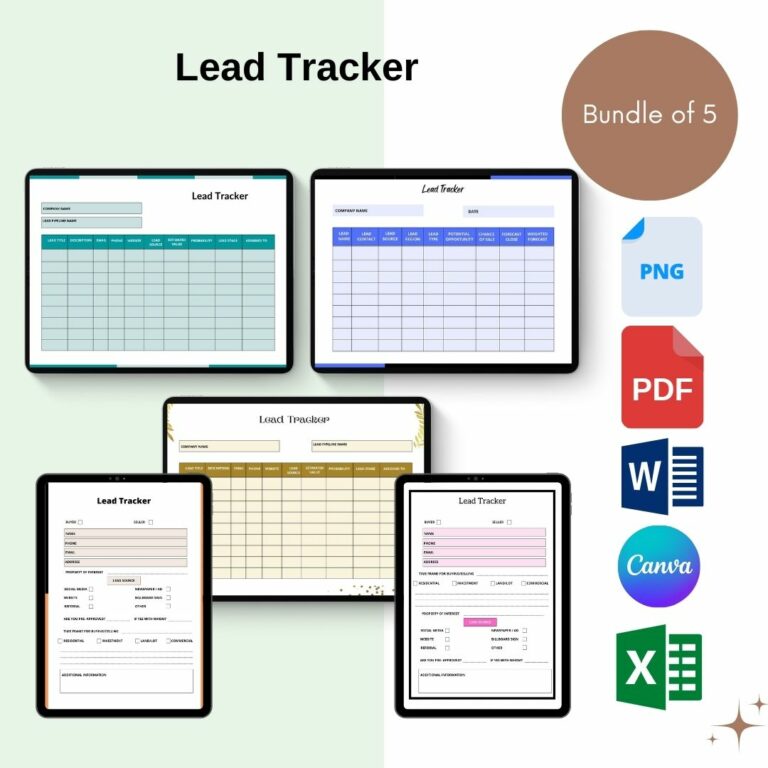 Lead Tracker Template Printable in PDF, Word, Excel