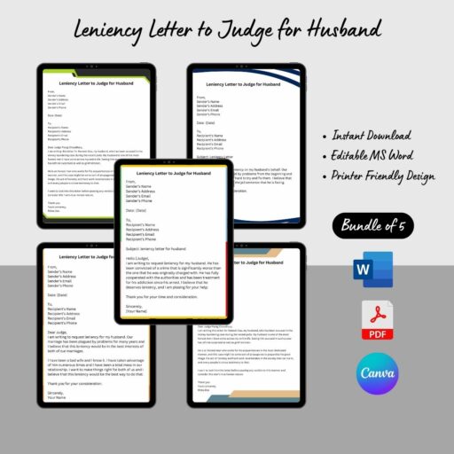Printable Leniency Letter for Husband’s Sentencing | PDF & Word