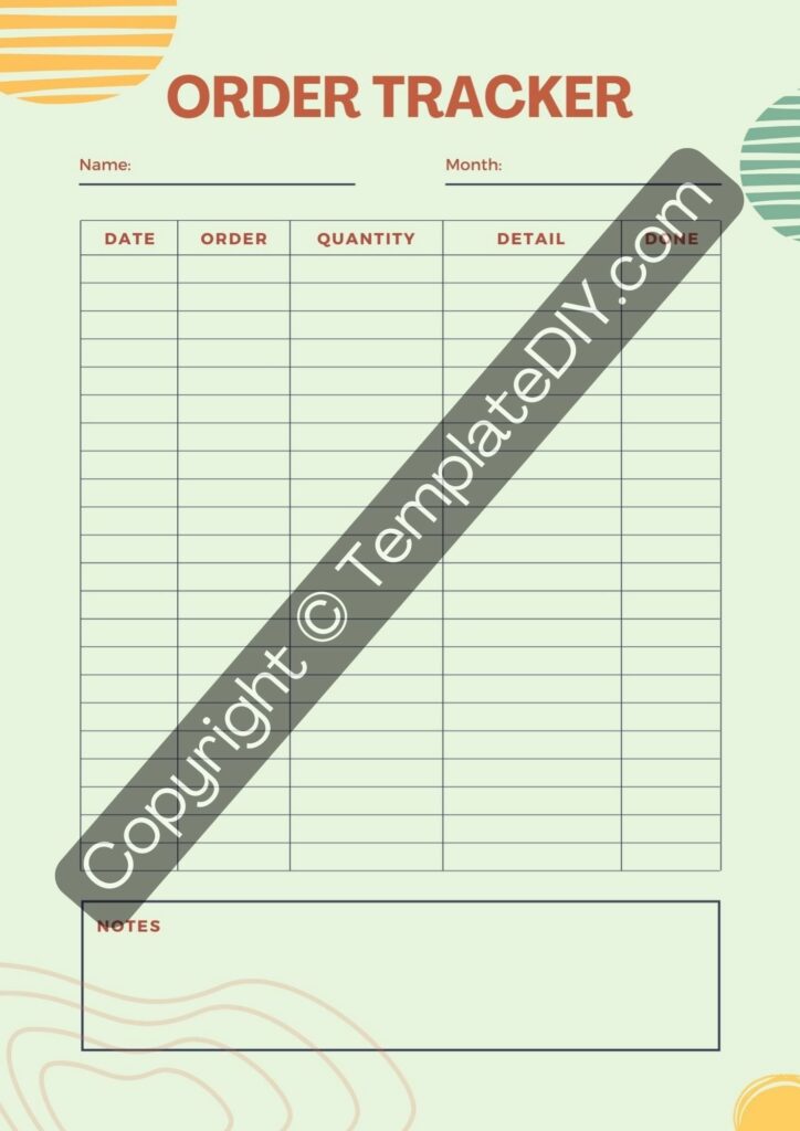 Order Tracking Template Printable in PDF and Word [Editable]