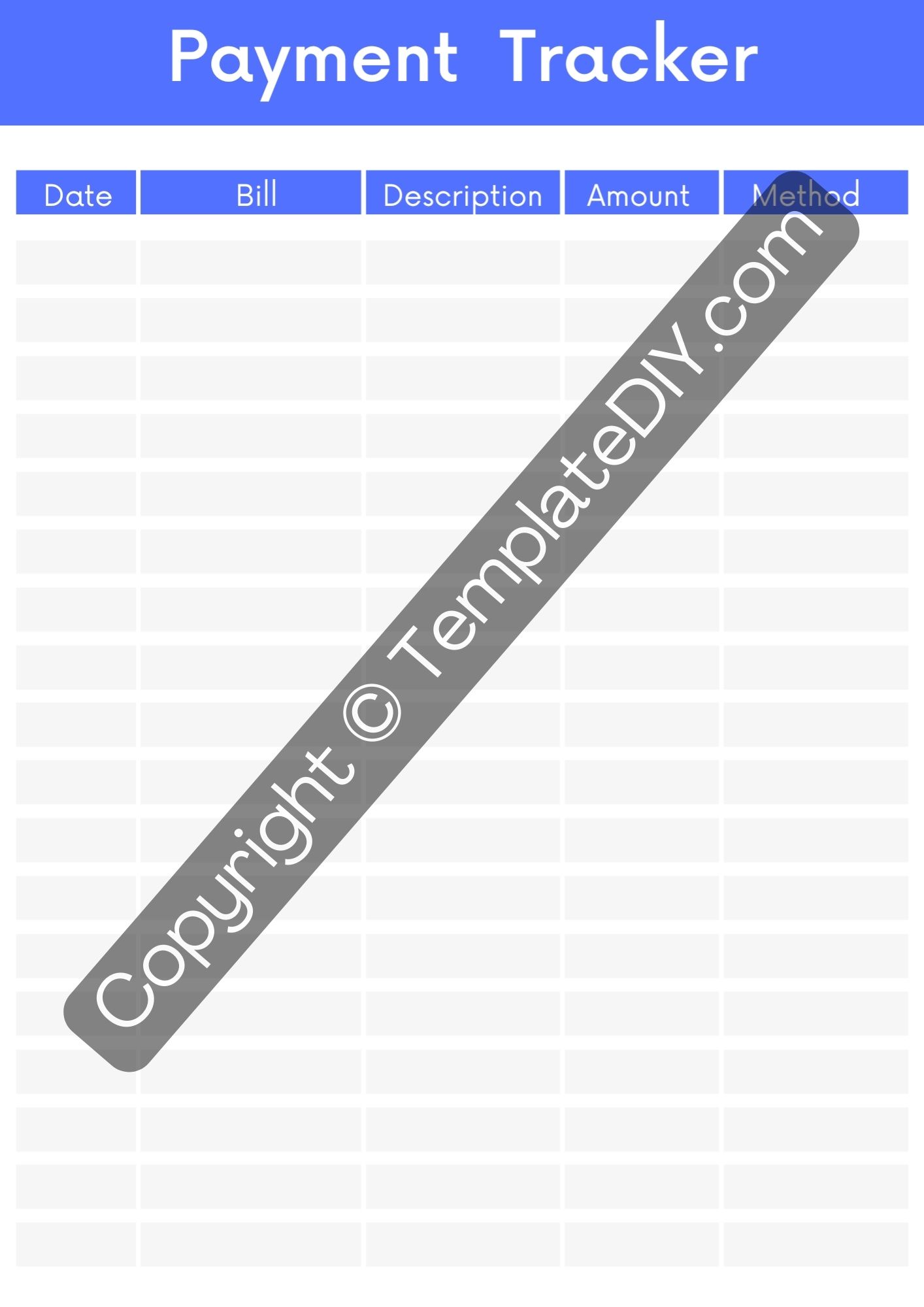 Payment Tracker Template Printable in PDF, Word & Excel