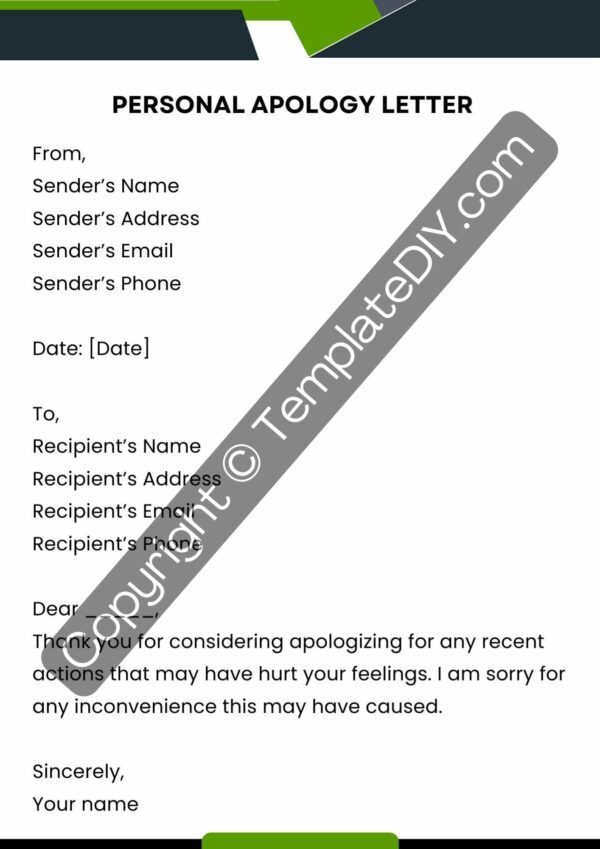 Personal Apology Letter Sample with Examples [Word]