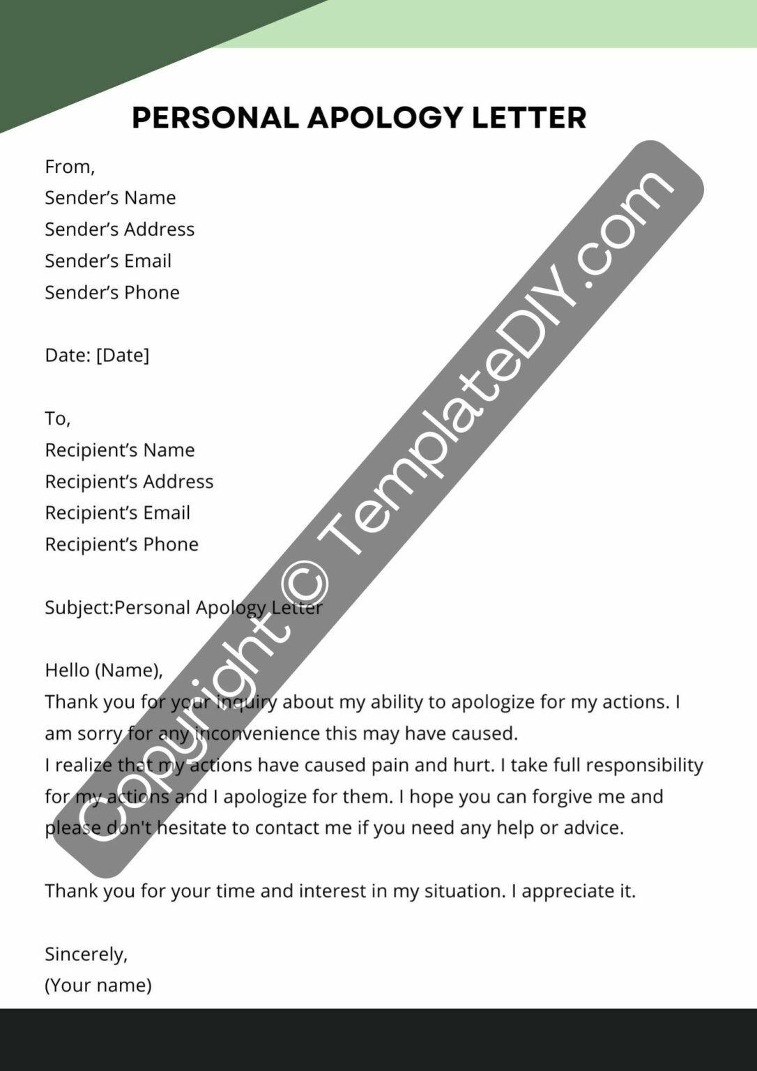 Personal Apology Letter Sample with Examples [Word]