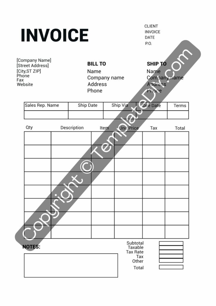 Professional Billing Invoice Template | Printable & Editable