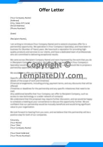Business Offer Letter Sample Template with Examples [Word]