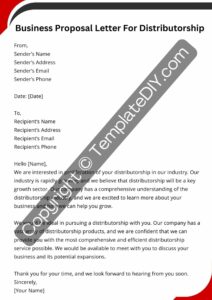 Business Proposal Letter for Distributorship Sample [Word]