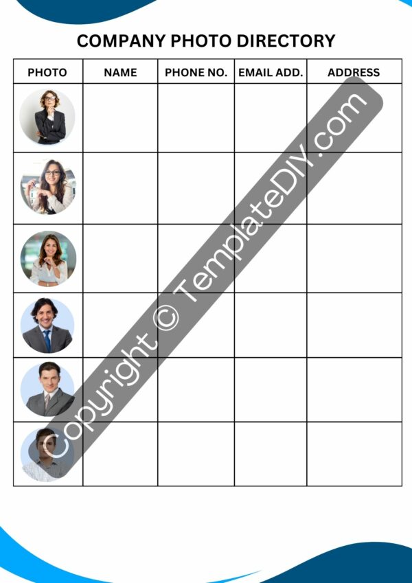 Company Photo Directory Template | PDF, Word & Excel