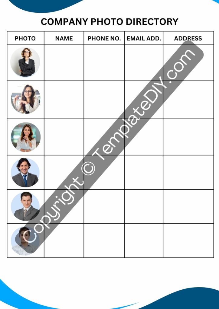 Company Photo Directory Template | PDF, Word & Excel