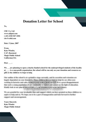 Printable School Donation Letter Examples | Instant Download