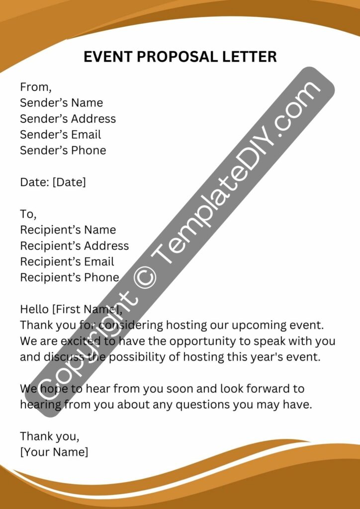 Event Proposal Letter Sample with Examples [Word Editable]