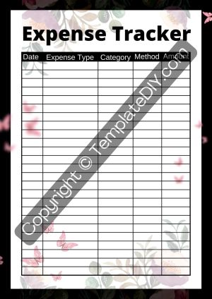 Expense Tracker Template Printable in PDF, Word, Excel