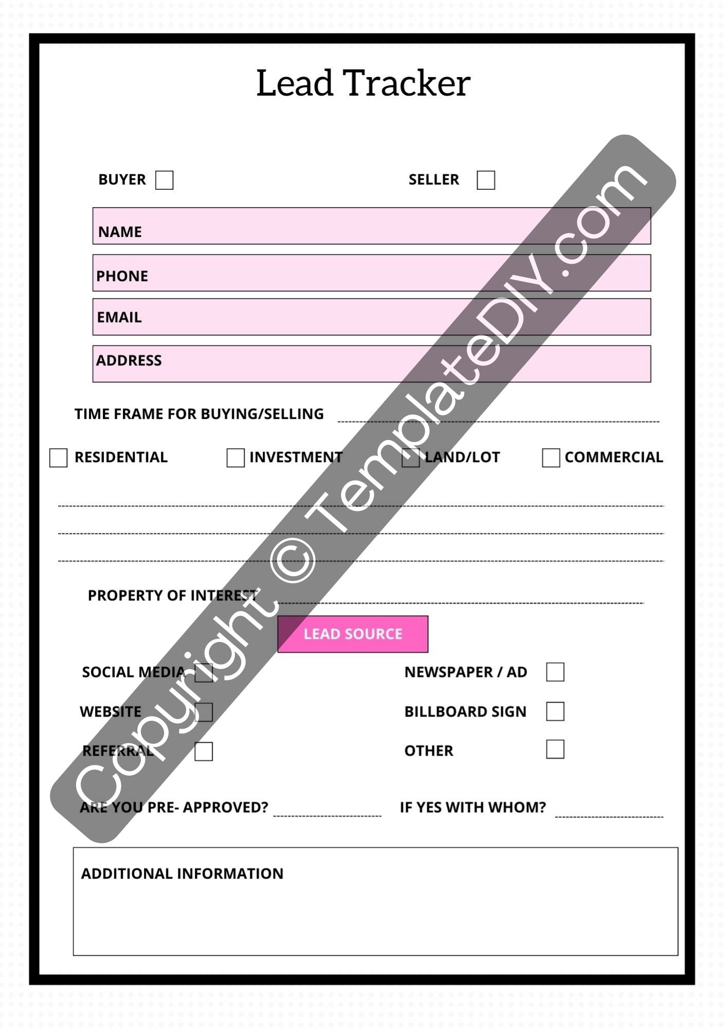 Lead Tracker Template Printable In Pdf Word Excel