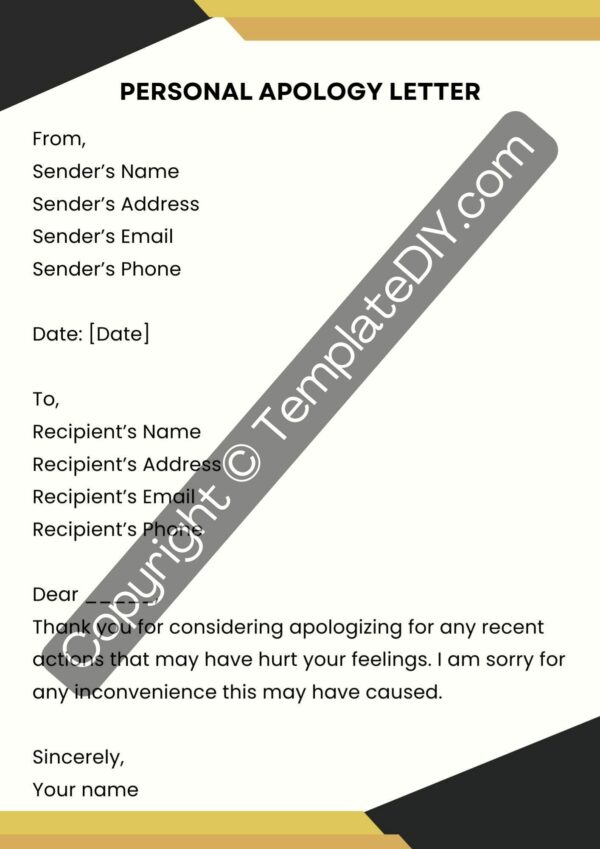 Personal Apology Letter Sample with Examples [Word]