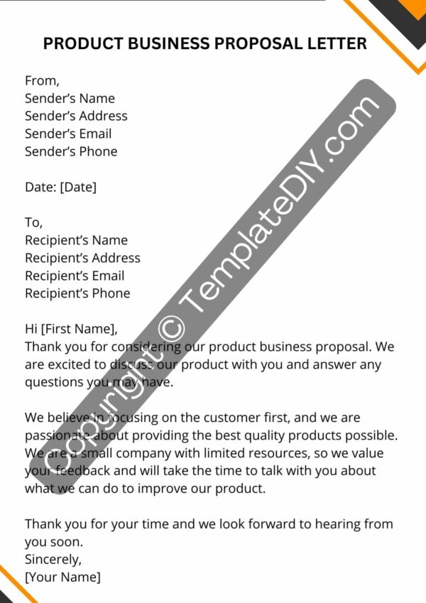 Product Business Proposal Letter Sample Template Pdf, Word