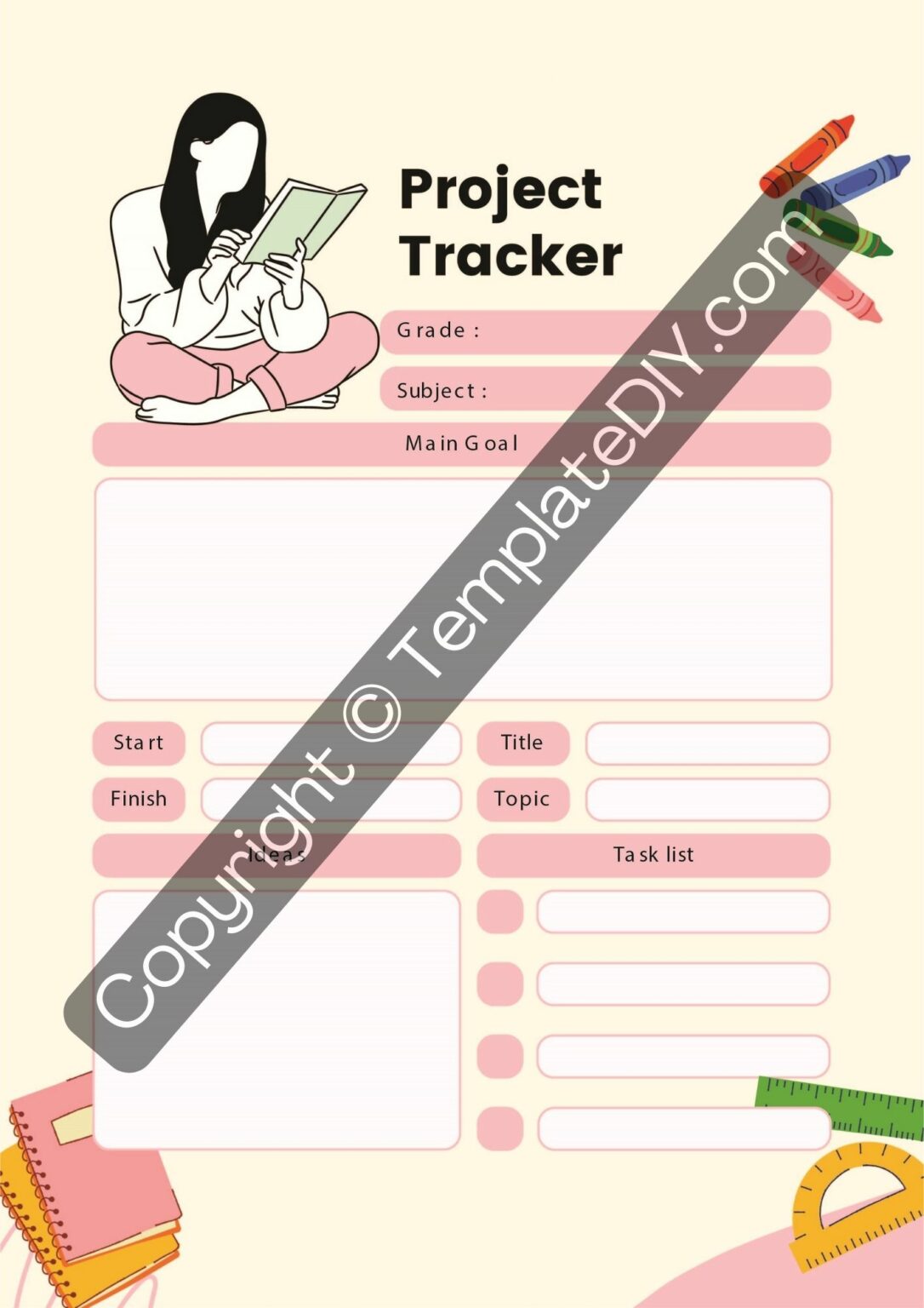 Project Tracker Template Printable in PDF, Word, Excel