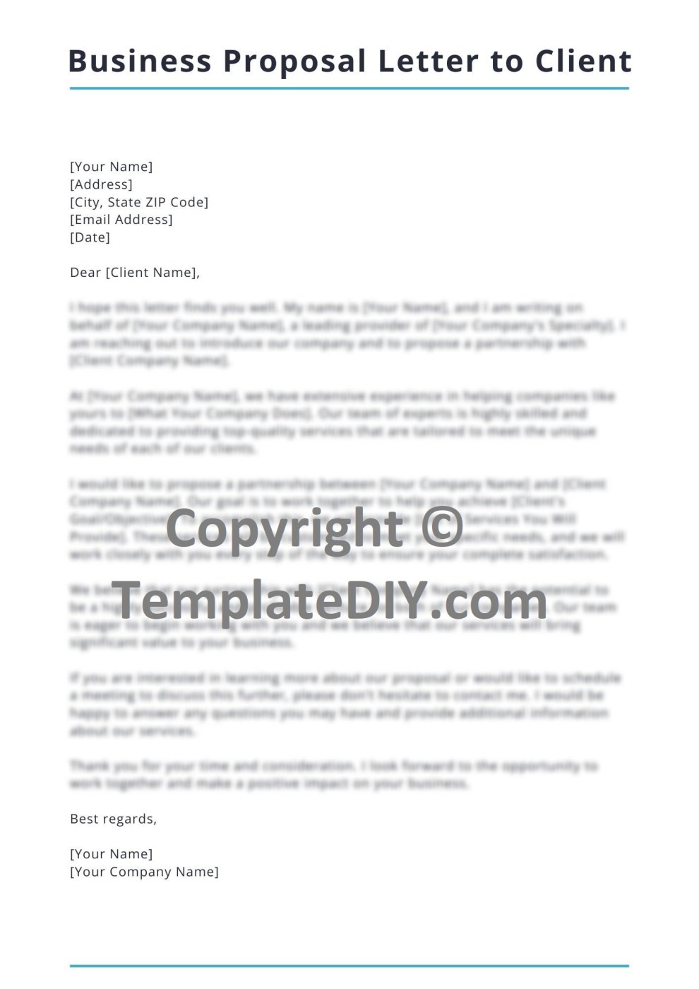 Business Proposal Letter to Client Sample with Examples